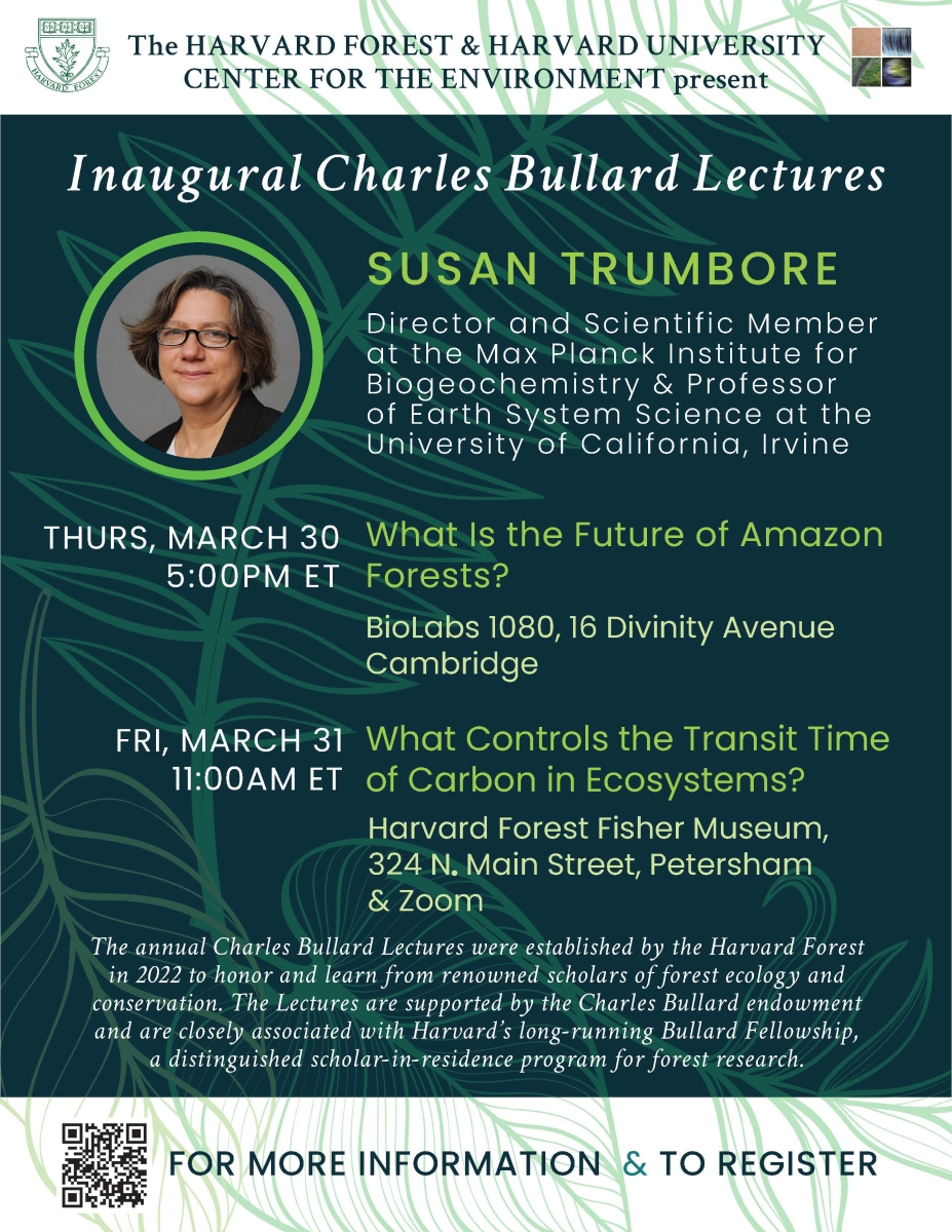 March 30 & 31: Susan Trumbore Presents Inaugural Bullard Lectures ...